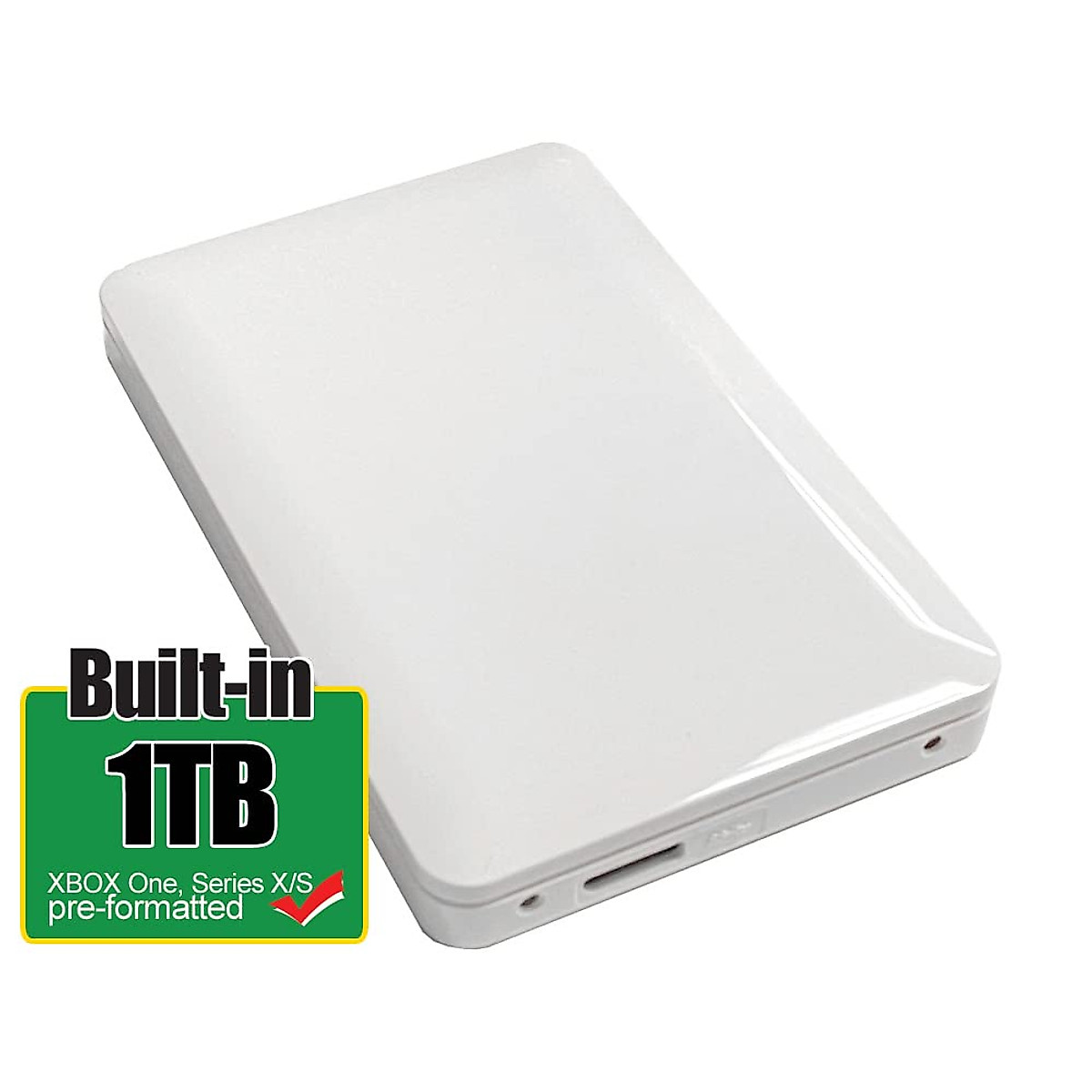 Avolusion 1TB USB 3.0 Portable External Gaming Hard Drive (for Xbox One X, S & Series X|S - Pre-Formatted) White - 2 Year Warranty