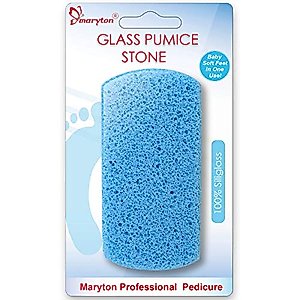 Maryton Pumice Stone for Feet, Double Sided Pedicure Tools Hard Skin 100 % Siliglass Callus Remover, Exfoliates Feet & Smooths Skin
