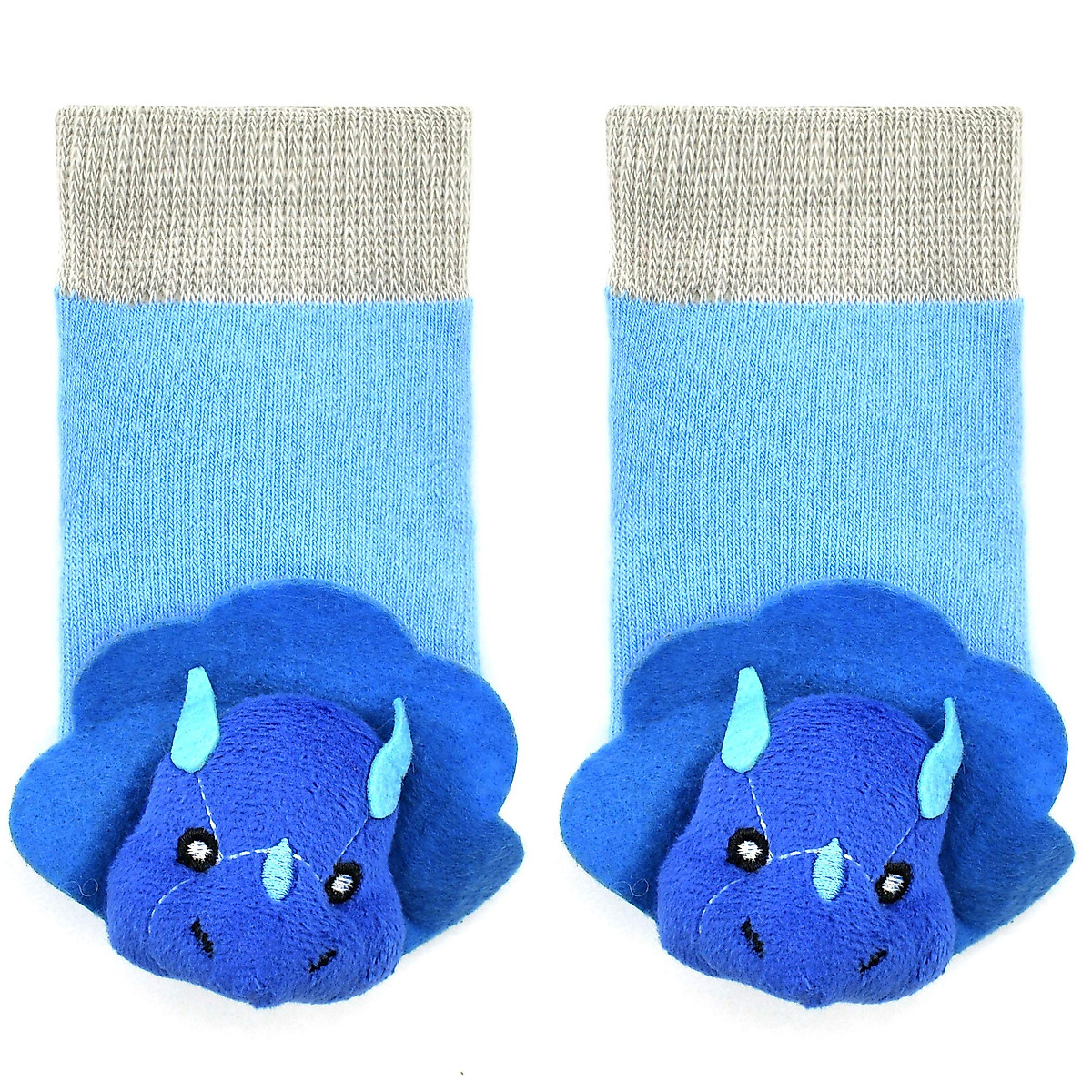 Piero Liventi Blue Tricera Boogie Toes Rattle Sock, 1-Pair (0-1Y)