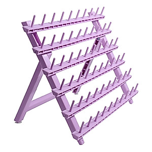 Laflare Braid Rack 60 Spools, PP Braiding Hair Stand, Thread Rack, Sewing Organizer, Quilting, Embroidery - Versatile Extension Holder (Purple)
