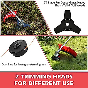 PowerSmart String Trimmer & Edger, 2 Stroke Weed Wacker with Straight Shaft, 25.4CC Gas Powered Weed Eater with 16" Cutting Path, 2 in 1 Brush Cutter with 10" Blade, Edger Lawn Tool for Yard, Garden