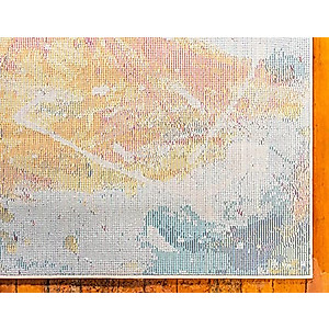 Unique Loom Estrella Collection Distressed, Floral, Abstract, Modern, Bright Colors Area Rug, 5' 0" x 8' 0", Multi/Blue