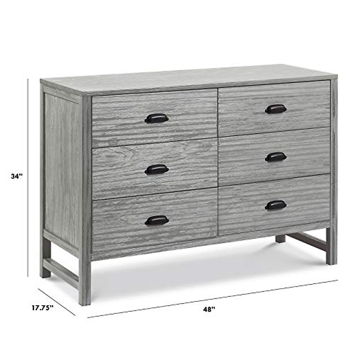 DaVinci Fairway 6-Drawer Double Dresser in Cottage Grey