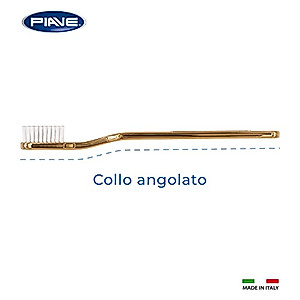Piave Golden Plated Toothbrush Tynex Bristle Medium, Gold