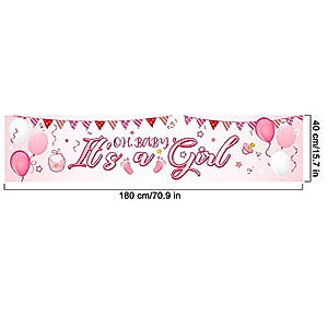 Its a Girl Banner Baby Shower Decorations, Welcome Home Banner, Horizontal Pink Large Fabric It is a Banner Backdrop Background, Shower Yard Sign Party Photo Booth Decorations, 71 x 15.7 Inches