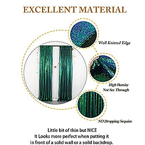 Sequin Curtains 2 Panels 2FTx8FT Iridescent Green Photo Booth Backdrop Prom Backgrounds Baby Shower Backdrop Wedding Ceremony Backdrop Birthday Party Decorations