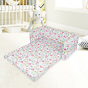 babimoni Kids Chairs for Toddler, 2 in 1 Foldable Toddler Couch, Convertible Foam and Floor Cushion for Boys and Girls, Zoo