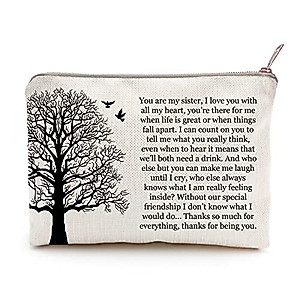 Sister Poem Gift, Sister Gift, Cosmetic Bag, Christmas Gift For Sister, Tote Bag, Makeup Case, Sister Birthday Gift, Birthday Gifts for Women, Makeup Organizer, Travel Bag