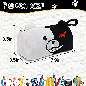 Heionia Anime Pencil Case Monokuma Pencils Case Set Pouch Holder Box Makeup Bag School Supplies Anime Zipper Stationery Large Capacity Birthday Christmas Gifts for Kids Students (HENG)