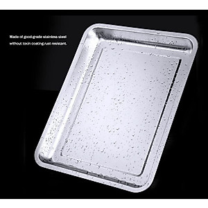 Stainless Steel Tray,Lab Trays,nail art Tool Trays,Size:12.5''x8.7''x0.85'',Food Serving Tray,Medical Surgical Tray,Dental Instruments Metal Trays,Healthy & Non Toxic, Rust Free & Mirror Finish(2PCS)
