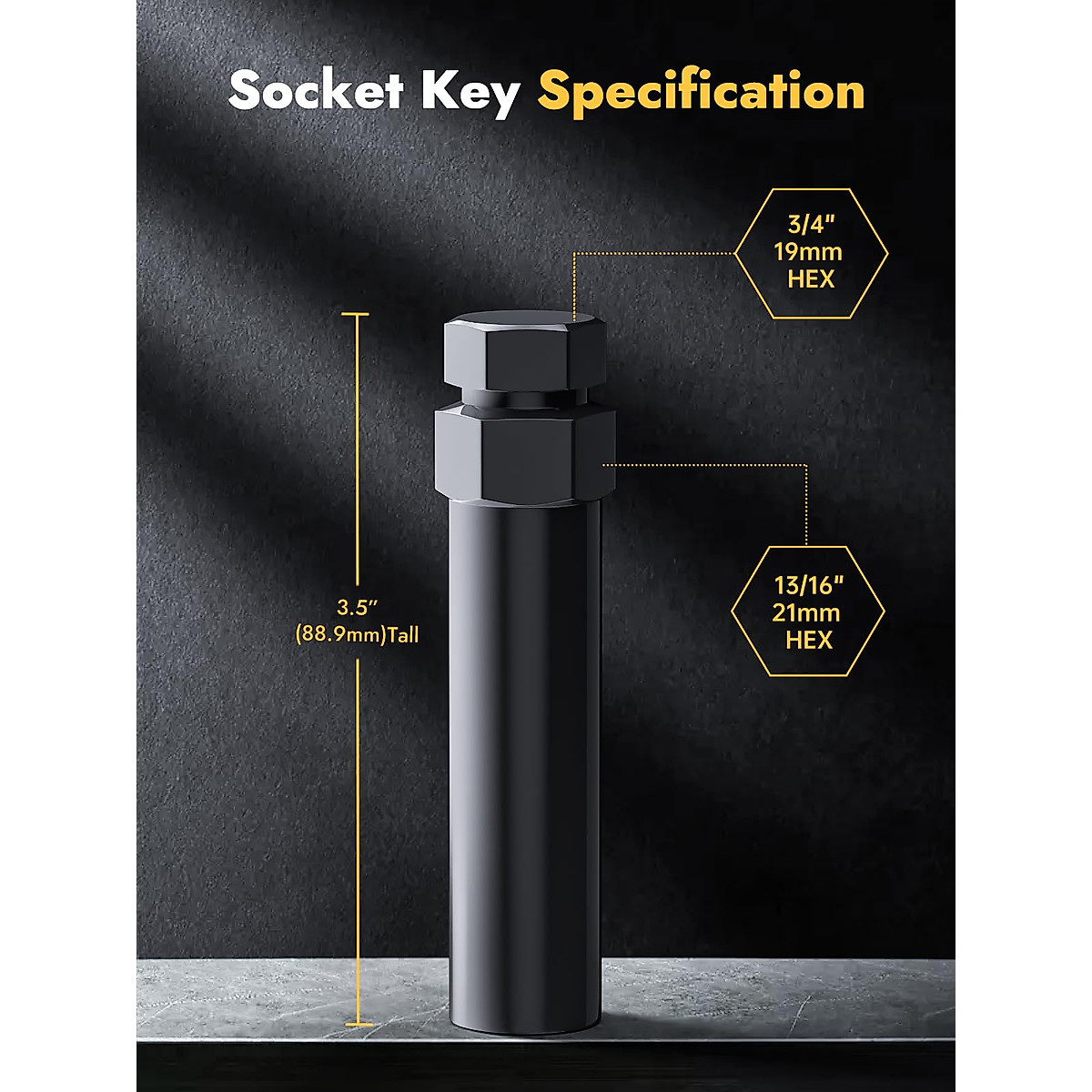 MIKKUPPA 2pcs 6 Point Spline Lug Nuts Socket Key Tool - for 17.6mm Inner Diameter - Compatible with 17mm Replacement Spline Socket