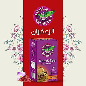 KARAK TEA Premix Powder SACHETS 200 G (Saffron) each packet 10 sachets