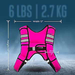 Gymnastics Power - Weighted Vest 6LB, 8LB, 10LB, 15LB, 25lb, 35lb, 45lb, 60lb Removable Iron Weights for Men and Women Workout for Calisthenics and Fitness Sport Training (Pink, 6 LB)