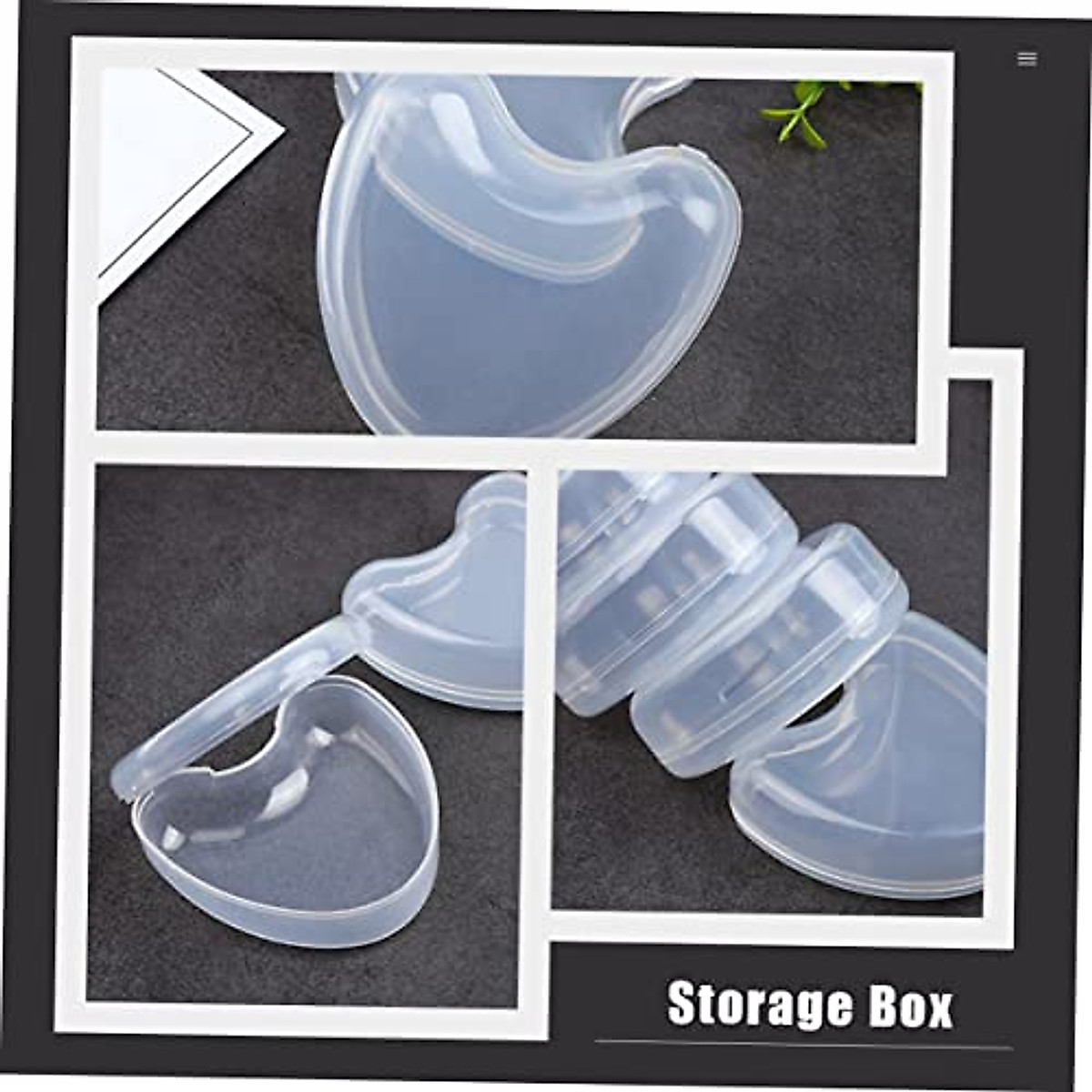 Healeved 6pcs Mouthguard Teeth Protector Cases Retainer Container Denture Holder Clear Stand Clear Plastic Organizer Bins Plastic Stand Dentures Storage Cases Clear Mouth Guards Tooth Box