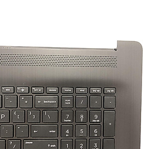 Replacement for HP Pavilion17BY 17-by 17CA 17-CA 17Q-CS Laptop Upper Case Palmrest Touchpad with Keyboard Assembly Part L22750-001 6070B1308103 Grey