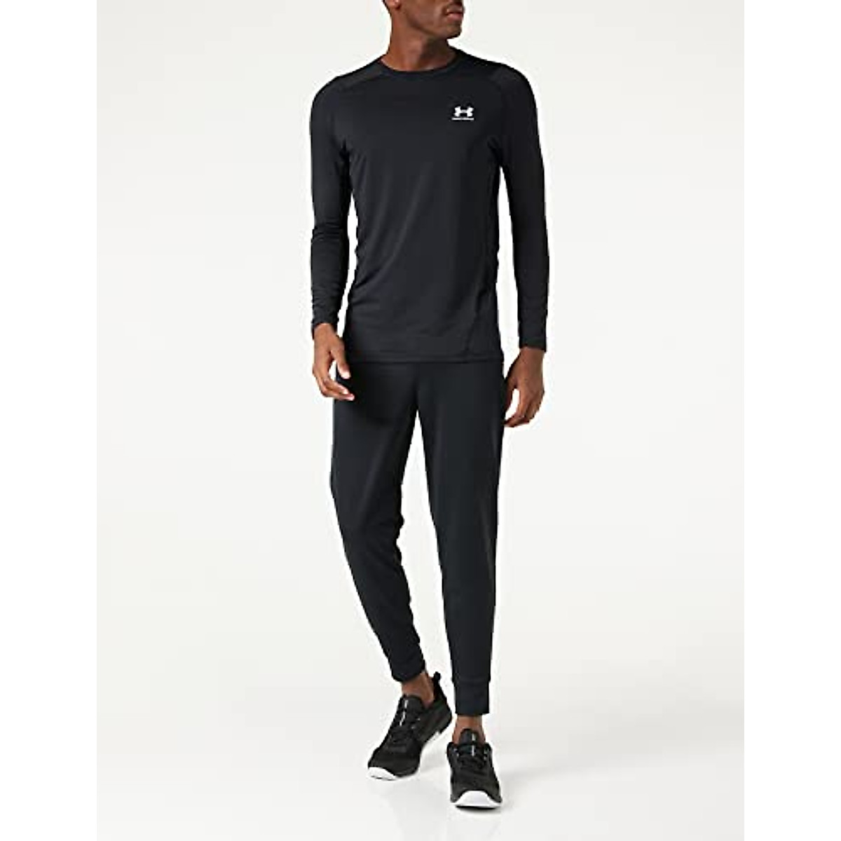 Under Armour Men's Armour HeatGear Fitted Long-Sleeve T-Shirt , Black (001)/White , XX-Large