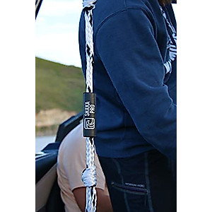 Wakesurf Rope with Handle - Adjustable 25 Foot Tow Rope with 10" Handle (White)