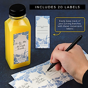 NYHI 12 oz 20 Count Clear Plastic Juice Bottles with Tamper Evident Caps Reusable Empty Drink Containers with Caps for Juicing Smoothies Water Iced Tea Lemonade Other Beverages