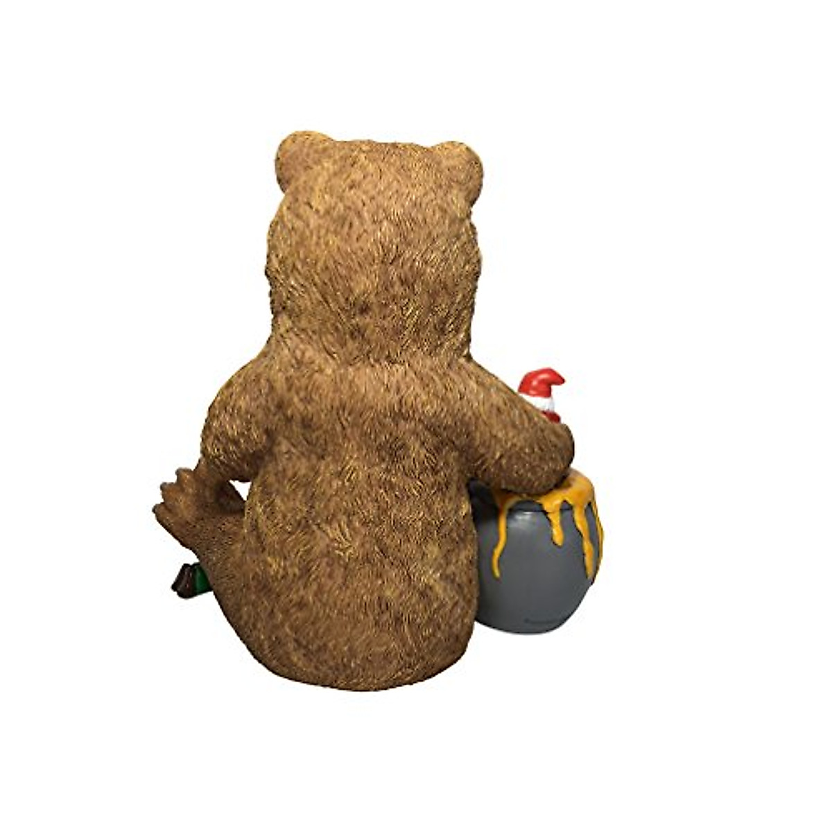 GlitZGlam Miniature Bear and Gnomes with Honey - A Garden Gnome Statue for Your Fairy Garden
