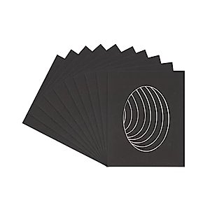 CountryArtHouse Black Acid Free 24x30 Oval Picture Frame Mat with White Core Bevel Cut for 22x26 Pictures - Fits 24x30 Frame - Pack of 10 Matboards