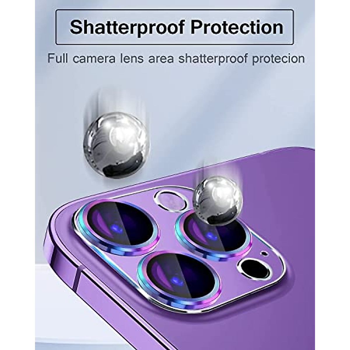 Actgan for iPhone 14 Pro and iPhone 14 Pro Max Camera Lens Protector Aluminum Alloy Plus Acrylic + 9H Tempered Glass Camera Screen Full Coverage Accessories Case Friendly Cover Colorful