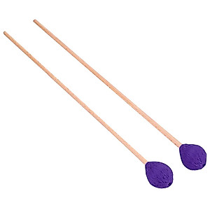 Marimba Mallets, Uspacific 1 Pair Medium Hard Yarn With Beech Handle Medium Hard for Percussion Marimba Playing