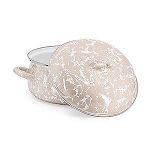 Golden Rabbit Enamelware - 4qt Dutch Oven (Taupe Swirl)