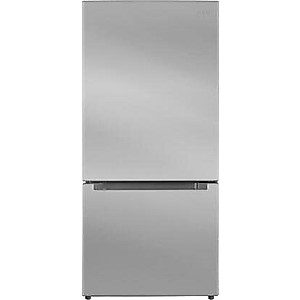 Forte F19BFRES450SS 30inch 450 Series Bottom Freezer Refrigerator with 18.6 cu. ft. Total Capacity, Spill Proof Shelves, Reversible Doors, No Frost Technology, Energy Star, Stainless Steel
