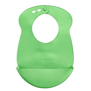 Tommee Tippee Easi-Roll Baby Bib, Crumb & Drip Catcher, Blue & Green - 7+ Months, 2 Count