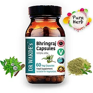 DR WAKDE'S Bhringraj Capsules (False Daisy, Eclipta alba, 60 Veg Caps, Plant-Based Supplement, Ayurvedic Herb, All Natural, Vegan)