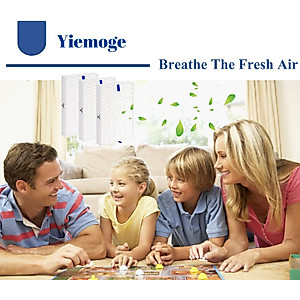 Yiemoge True HEPA Replacement for Honeywell Filter R HPA300 HPA200 HPA100 HPA090 HPA5300, 6 True HEPA Filters Set Compatible with Honeywell Air Purifier (6 HEPA Filters)