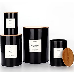 Molimoli Flour and Sugar Containers, Kitchen Containers, Sugar Canisters, Sugar Containers For Countertop, Canisters Sets For The Kitchen, Kitchen Counter Decor, Set of 4…