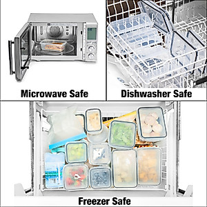 MatProv 50 PCS Food Storage Containers with Lids (25 Containers & 25 Lids), Reusable, Airtight, BPA-Free, Stackable, for Kitchen & Pantry organization, Meal Prep, lunch prep, Freezer & Microwave Safe