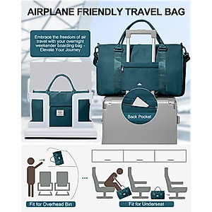 Gym Bags Womens Mens with Shoes Compartment and Wet Pocket Travel Duffel Bag for Women for Plane Sport Gym Tote Bags Swimming Yoga Waterproof Weekend Overnight Bag Carry on Bag Hospital Holdalls