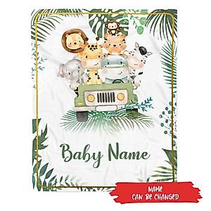 Jump Up Personalized Frame Safari Baby Blanket,Jungle Animal Baby Blanket,Baby Boy Safari Nursery,Jungle Theme Baby Blanket,Jungle Blanket Baby,Safari Swaddle Blanket