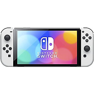PURTCH Newest 2022 Model Switch OLED Display with White Controllers and Dock - 7" 1280 x 720 OLED Touchscreen Display, 64GB Internal Storage, 802.11AC WiFi, Bluetooth 4.1, Ethernet, Type-C