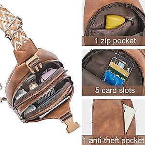 CLUCI Crossbody Bags for Women, Sling Bag for Women, Cross Body Bag for Woman, Crossbody Bag, Leather Sling Backpack, Sling Bag Travel Hiking Cycling