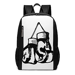 Boxing Gloves School Rucksack College Bookbag Lady Travel Backpack Laptop Bag for Boys Girls