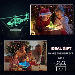 YuanDian Military Weapons 3D Lamp Kits,Navy Gguided Missile Destroyer, Submarine,Tank,Helicopter 3D Night Light for Kids (4 Patterns) with Remote Control & 16 Colors Light