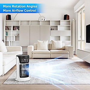 Portable Air Conditioner Fan, MAXROCK Portable AC Personal Mini Air Cooler 6 Speed Desk Air Cooling Fan 7 Colors LED Light with Timing Function for Personal Use