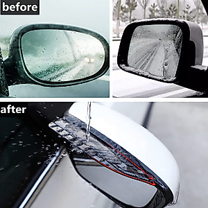 Bigens 2PCS Universal Car Rear View Mirror Rain Cover Sun Visor Eyebrow Carbon Fiber Side View Mirror Rain Guard Auto