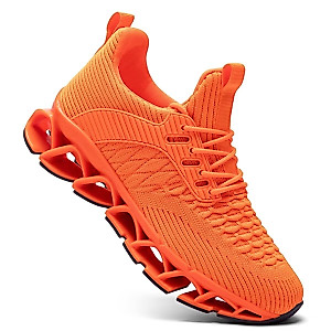 Men's Blade Running Shoes Fashion Sneakers Slip on Shoes for Men Tennis Walking Shoes Tenis Zapatos para Hombre Orange