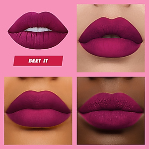Lime Crime Velvetines Liquid Matte Lipstick, Red Velvet (True Red) - Bold, Long Lasting Shades & Lip Lining - Stellar Color & High Comfort for All-Day Wear - Talc-Free & Paraben-Free