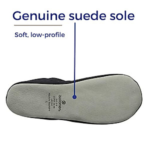 Isotoner Ballerina Slippers for Women – Soft Satin House Shoes with Bow and Suede Sole – Classic Comfy Travel and Bedroom Slippers – Cute Bridal Party Slippers, Black Soft Tie Bow, 6.5-7.5