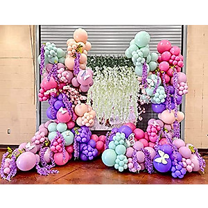 Captank Purple Pink Balloon Garland - Tiffany Blue Macaron Green Orange Balloons 179Pcs Latex Thick Pastel Red Lilac Balloons Arch Kit For Birthday Baby Shower Anniversary Bridal Wedding Engagement