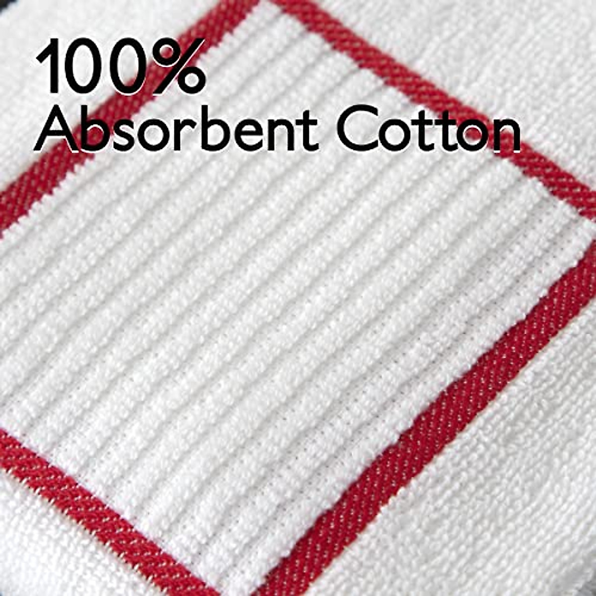 T-fal Textiles 10148 100-Percent Cotton Parquet Kitchen Dish Towel, Red, Check-Single