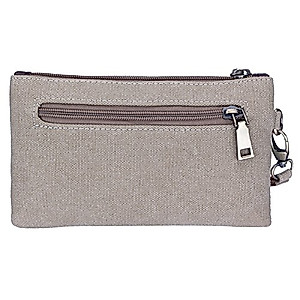 Lecxci Canvas Wristlets Bag Clutch Purses Wallet Slim Credit Card Holder Clutch with Removable Strap Cell Phone Wallet (Color-strap)