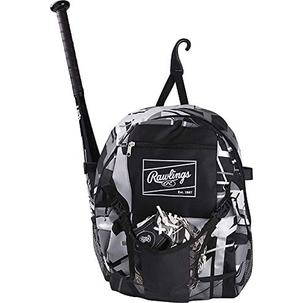 Rawlings | REMIX Baseball & Softball Equipment Bag | T-Ball / Rec / Travel | Backpack - Black
