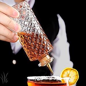 SuproBarware Bitters Bottle 4pcs Glass Dash Bottle Set for Cocktail with Zinc Alloy Dasher Top, Decorative Bottle， for Cocktail and Display (4pcs)