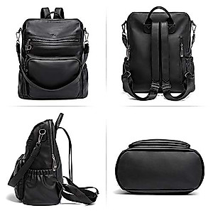 CLUCI Backpack Purse for Women Large Leather Fashion Designer Travel Ladies Convertible Black Shoulder Bags with Tassel